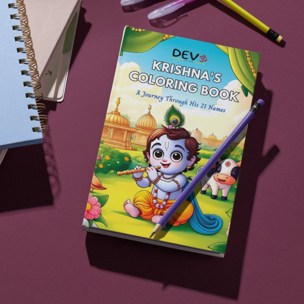 Shri Krishna Colouring Book for Kids - 21 Names of Krishna – Devom Kids