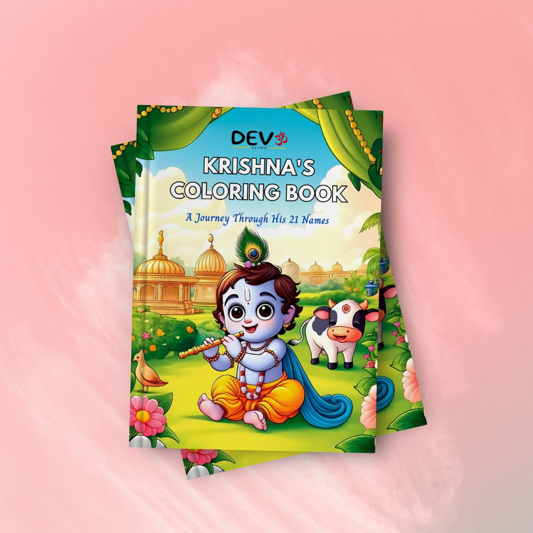 Shri Krishna Colouring Book for Kids - 21 Names of Krishna – Devom Kids