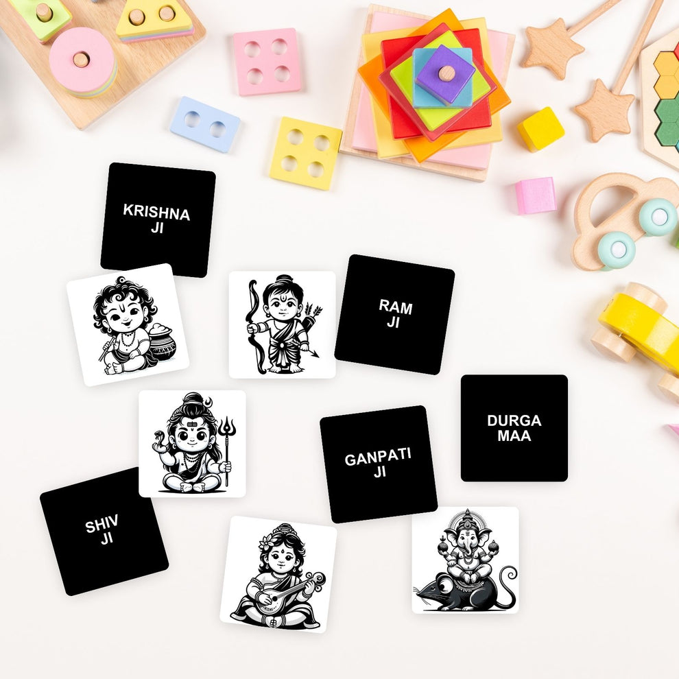 High Contrast Hindu God and Goddess Flash Cards- Text Based Learning ...